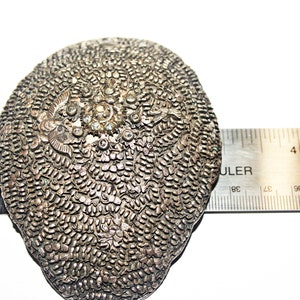 4" Antique Indonesian Pending Belt Buckle in Silver Tone Metal With - Etsy