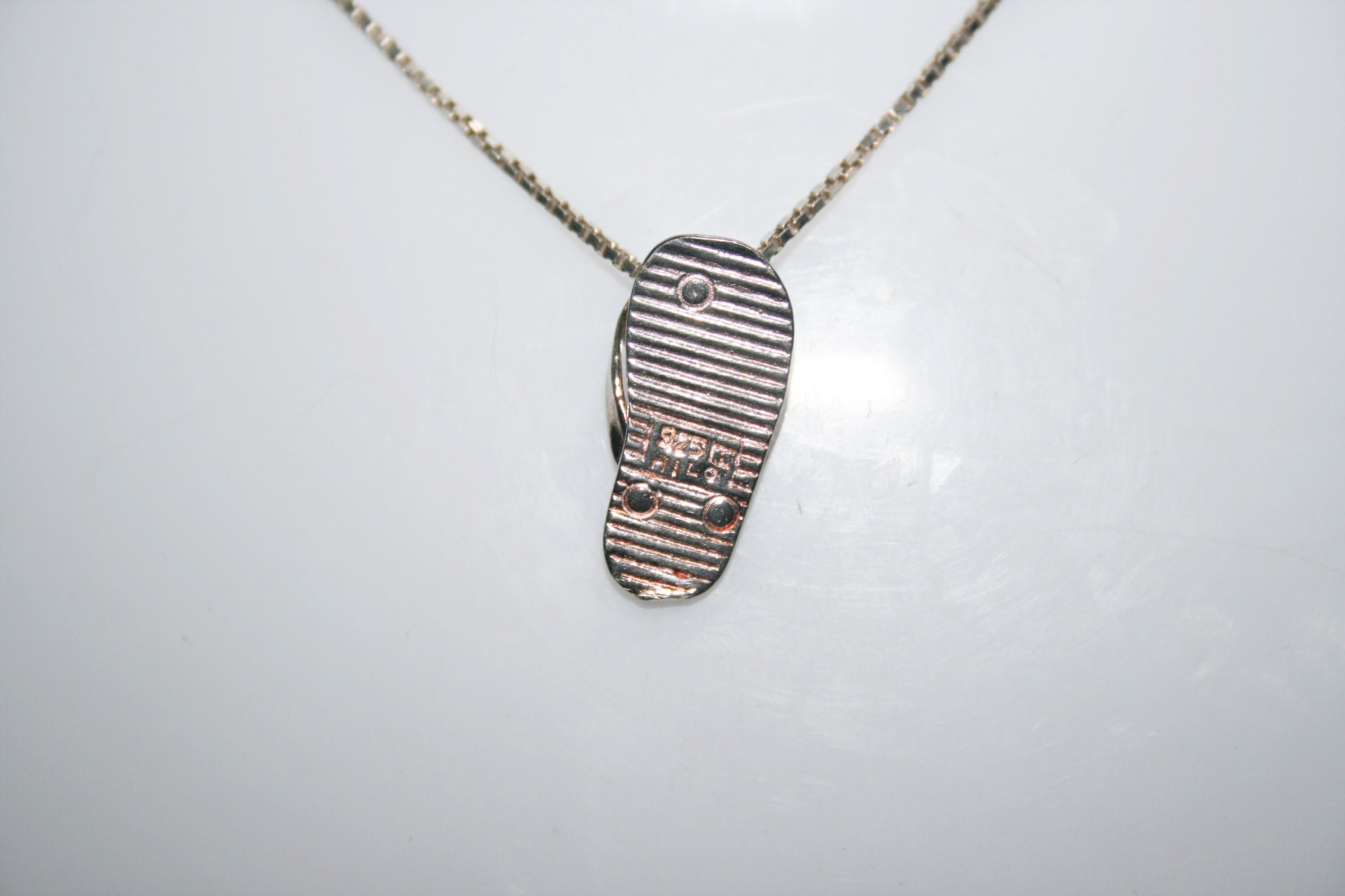 Vintage Sterling Silver Sandal Pendant Necklace - Etsy