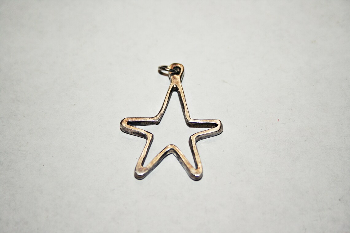 Vintage Sterling Silver Star Pendant | Etsy