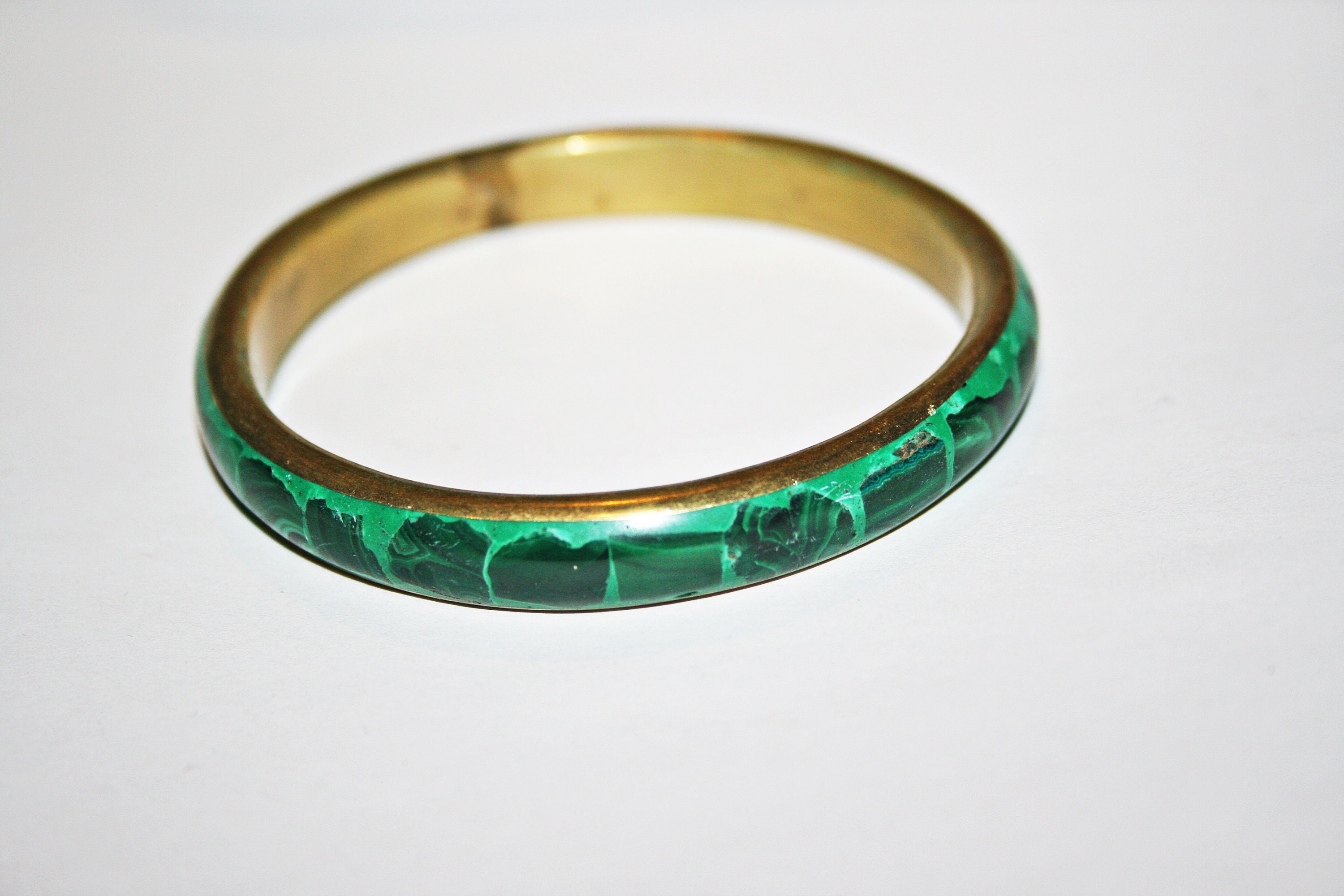 Vintage Malachite Bangle Bracelet | Etsy