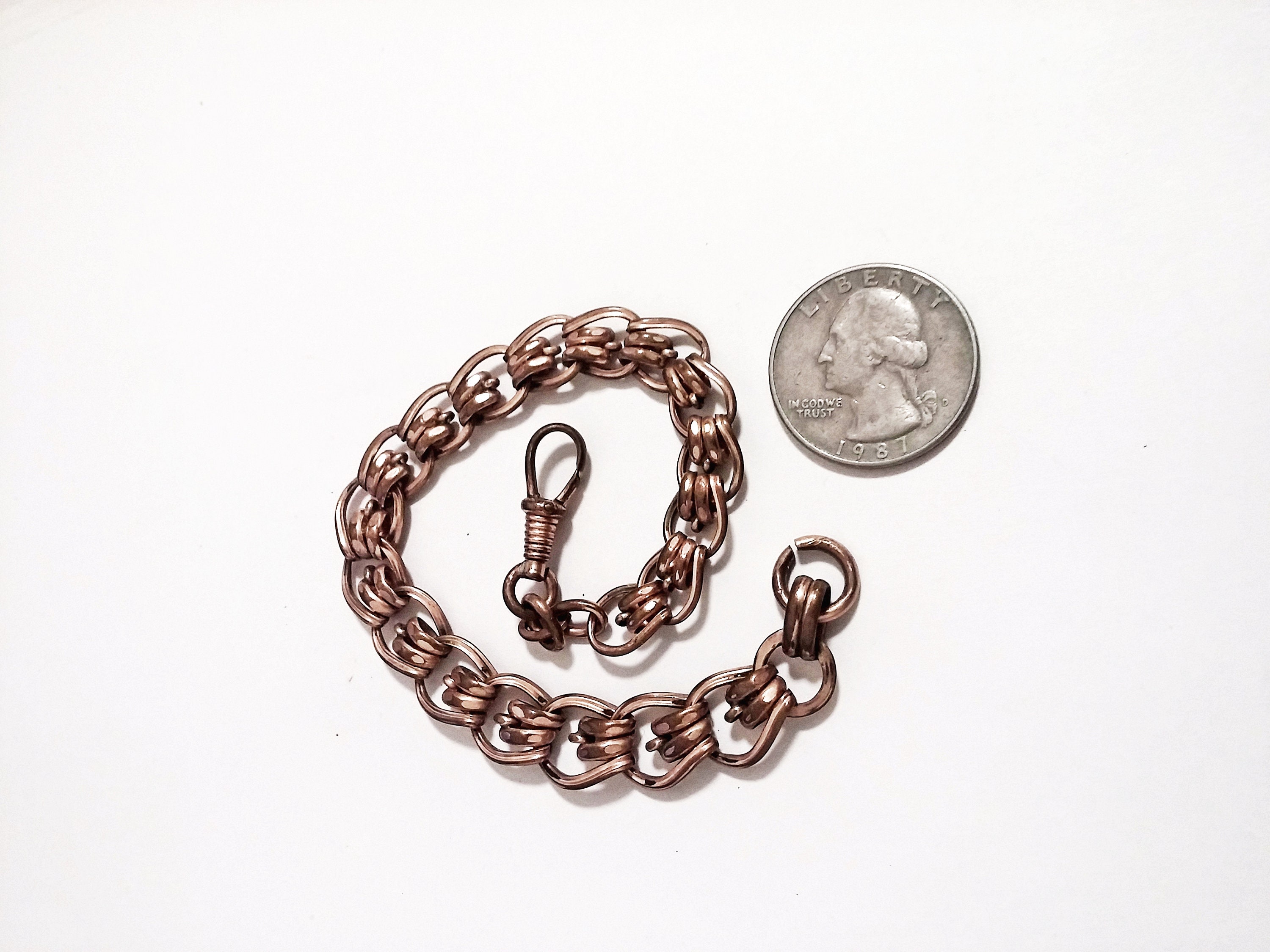 Antique Rose-Gold Plated Watch Chain | Etsy