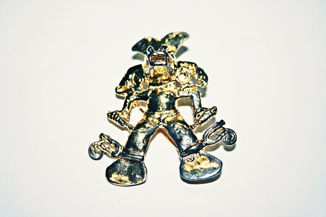 Vintage Gold Plated Cowboy Outlaw Pin - Etsy