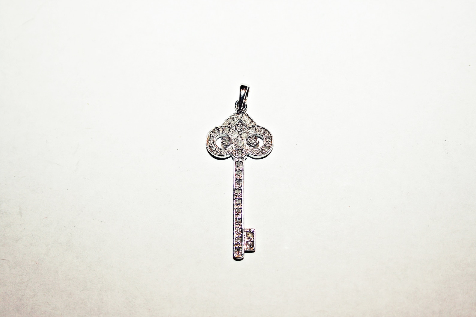 Vintage Sterling Silver Key Pendant | Etsy