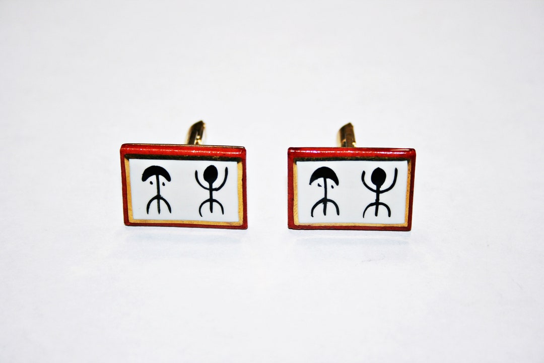 Vintage Victoria Flemming NY Enameled Figural Cuff Links - Etsy