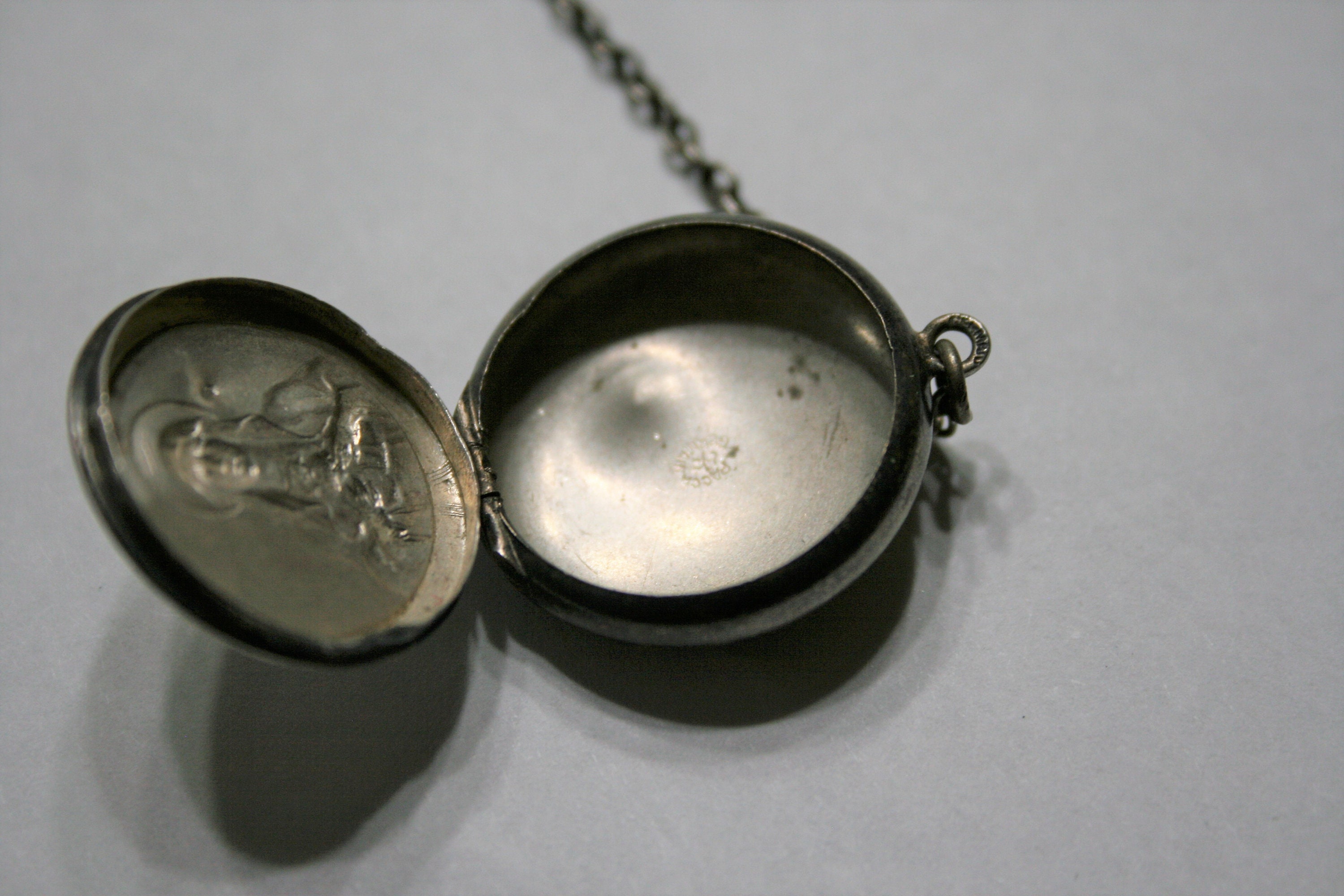 Antique German Alpaca Silver Mother Mary Reliquary Chatelaine | Etsy