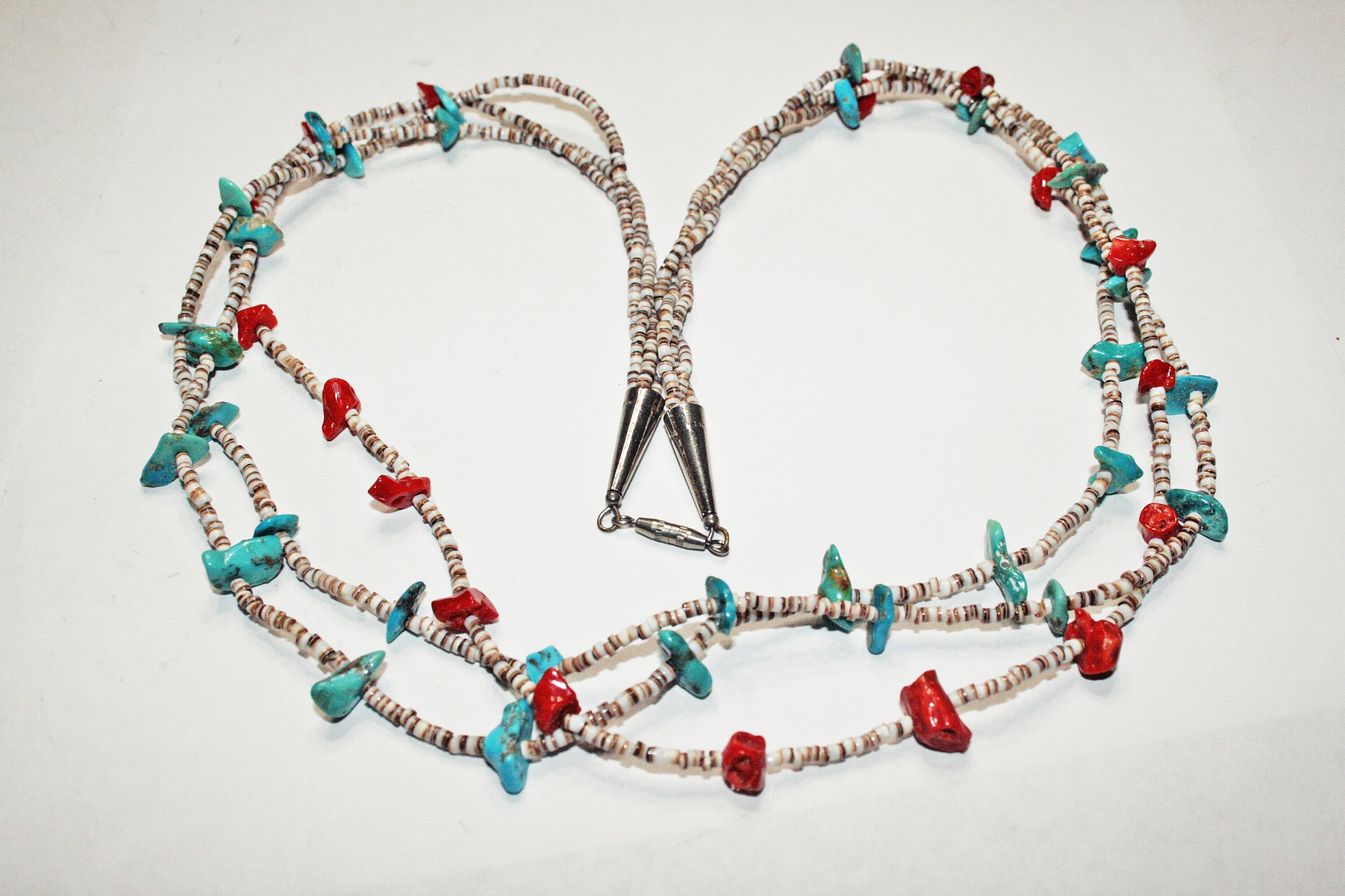 Vintage Native American Heishi Shell Necklace With Turquoise | Etsy