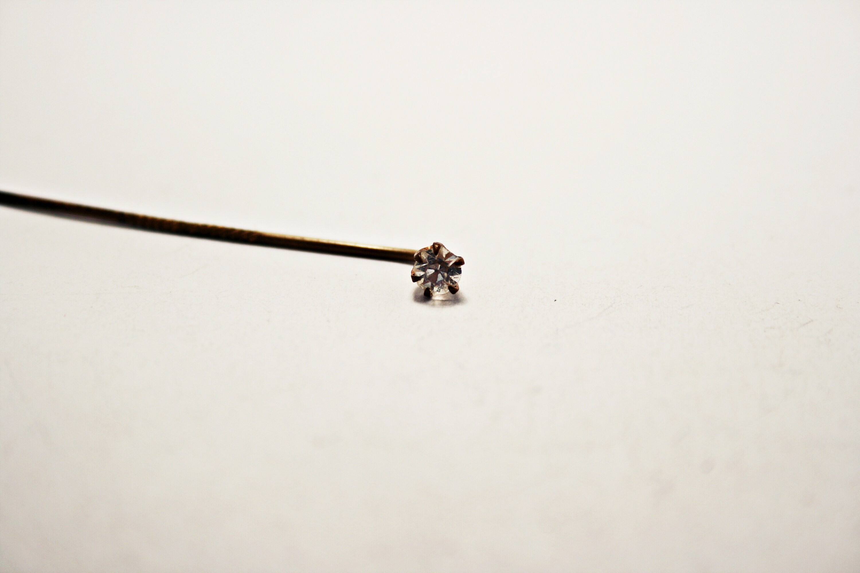 Antique Stick Pin With Clear Stone or Crystal - Etsy