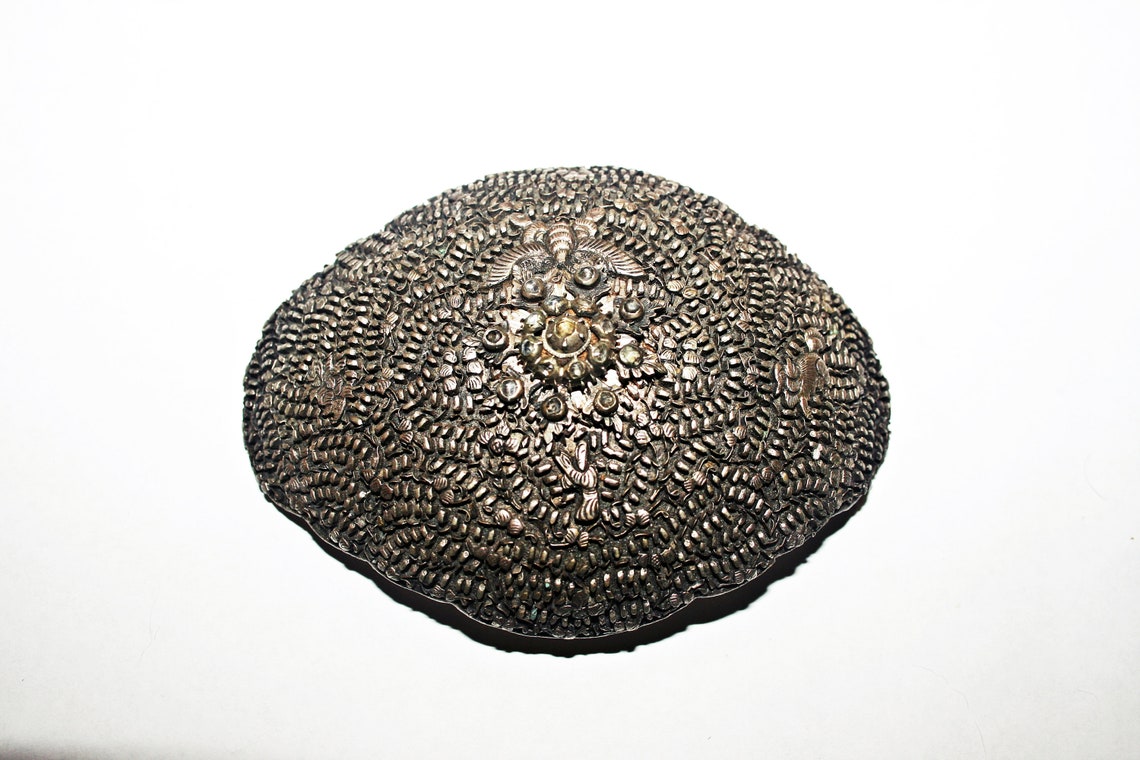 4" Antique Indonesian Pending Belt Buckle in Silver Tone Metal With - Etsy