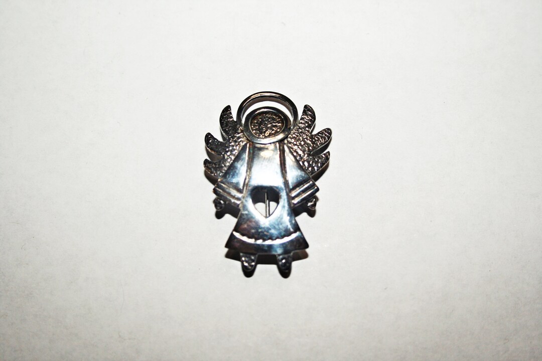 Vintage Sterling Silver Angel Brooch - Etsy