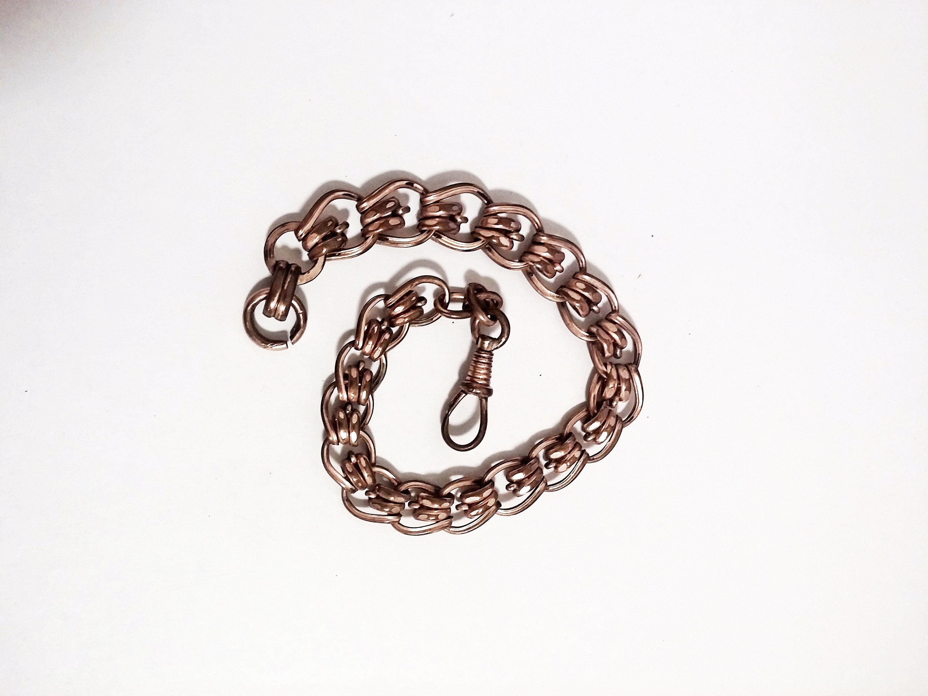 Antique Rose-Gold Plated Watch Chain | Etsy