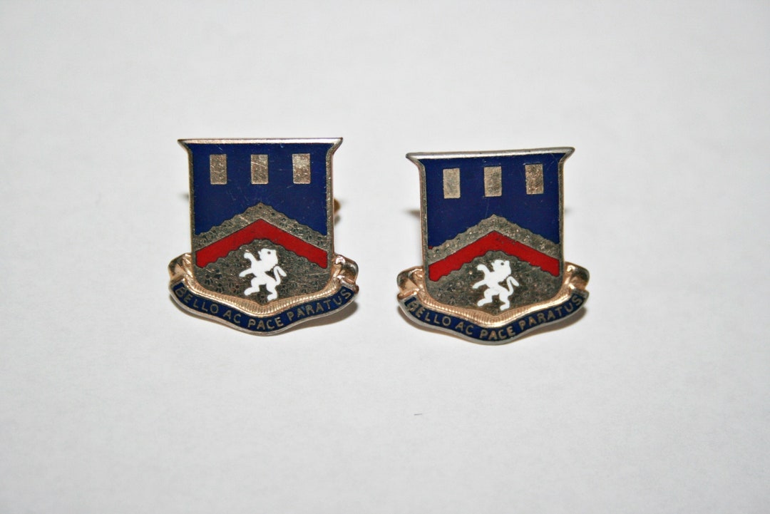 Vintage 112th Engineer Battalion Unit Cuff Links - Bello Ac Pace ...