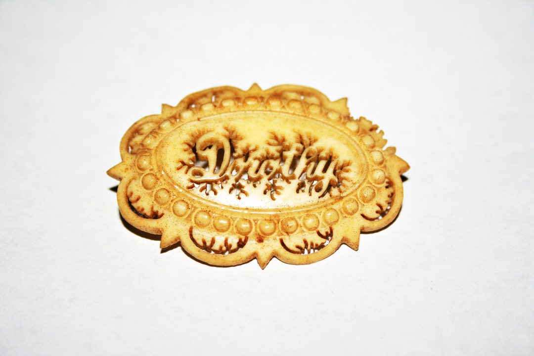 Antique Victorian Hand Carved Bone Dorothy Brooch - Etsy