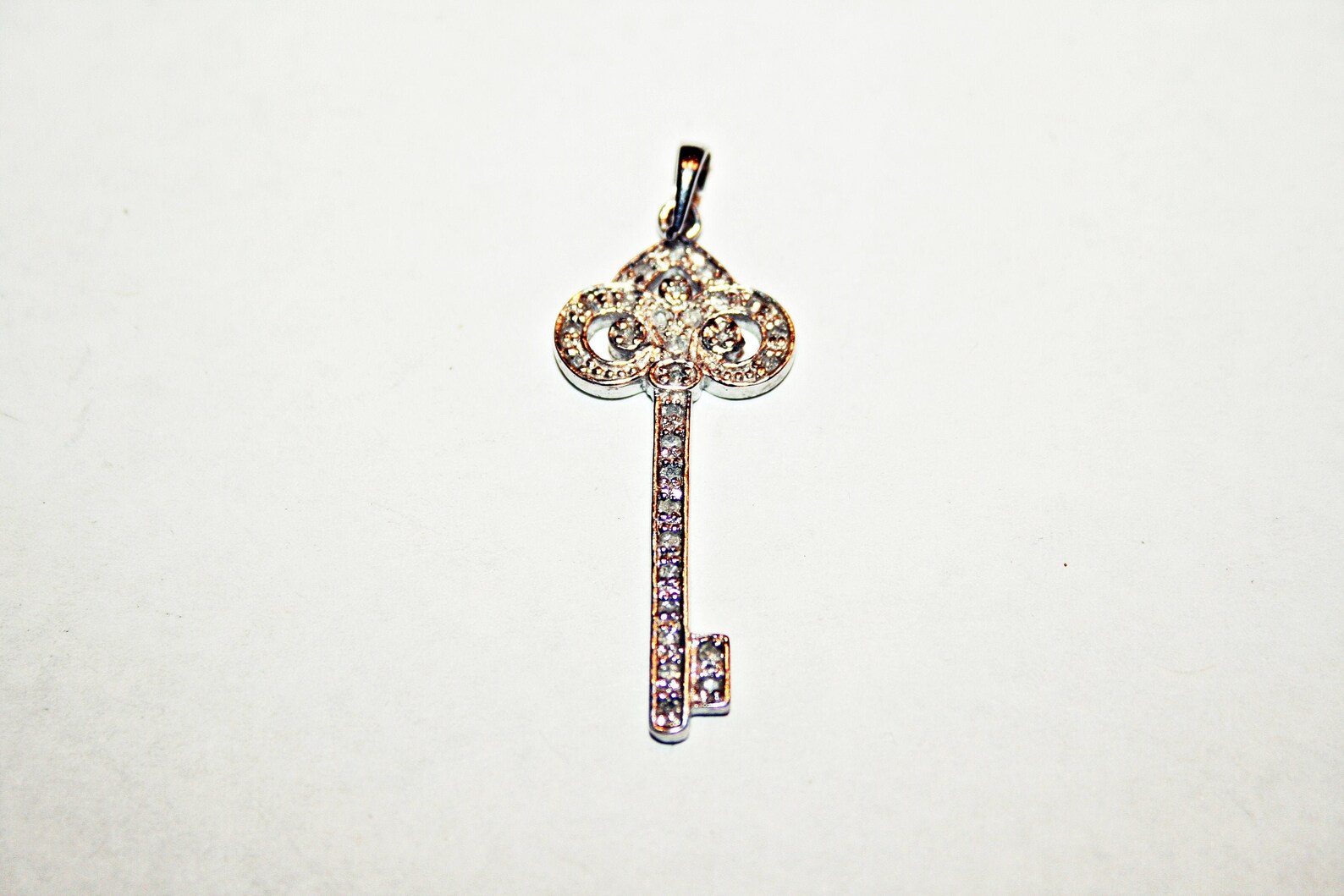 Vintage Sterling Silver Key Pendant | Etsy