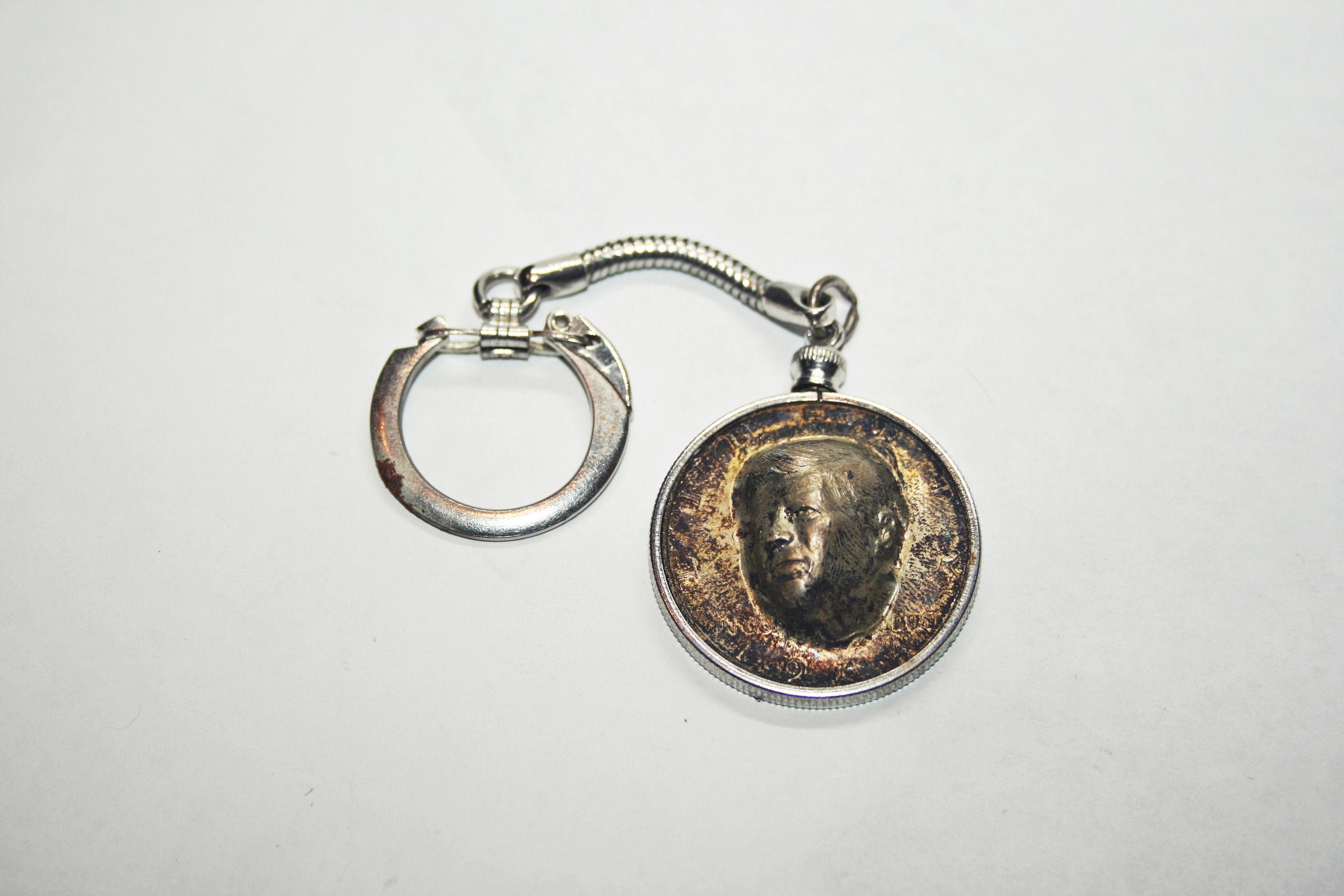 Vintage 1964 John F Kennedy Silver Half Dollar Key Chain | Etsy