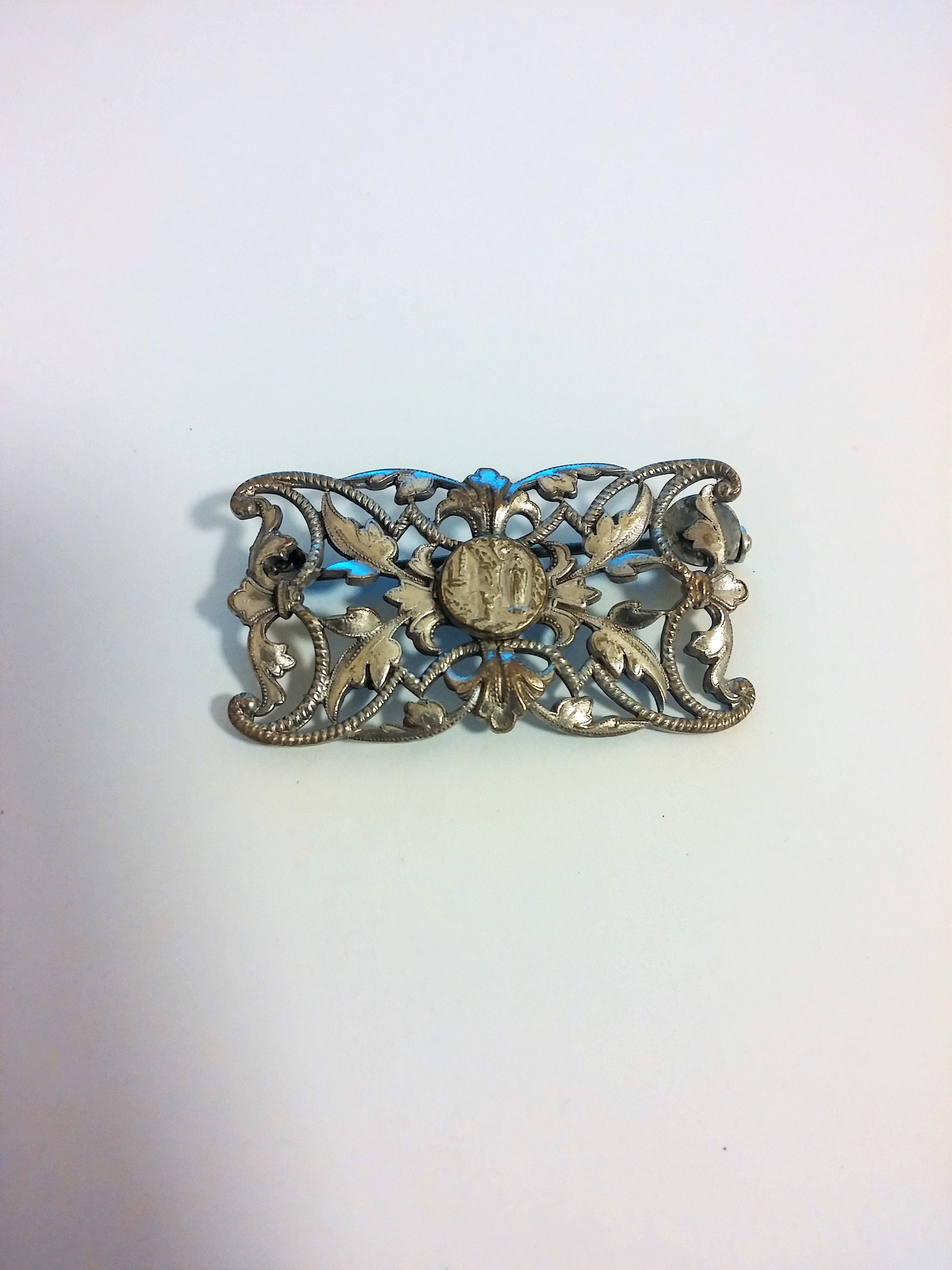 Antique Art Deco French Religious Brooch | Etsy