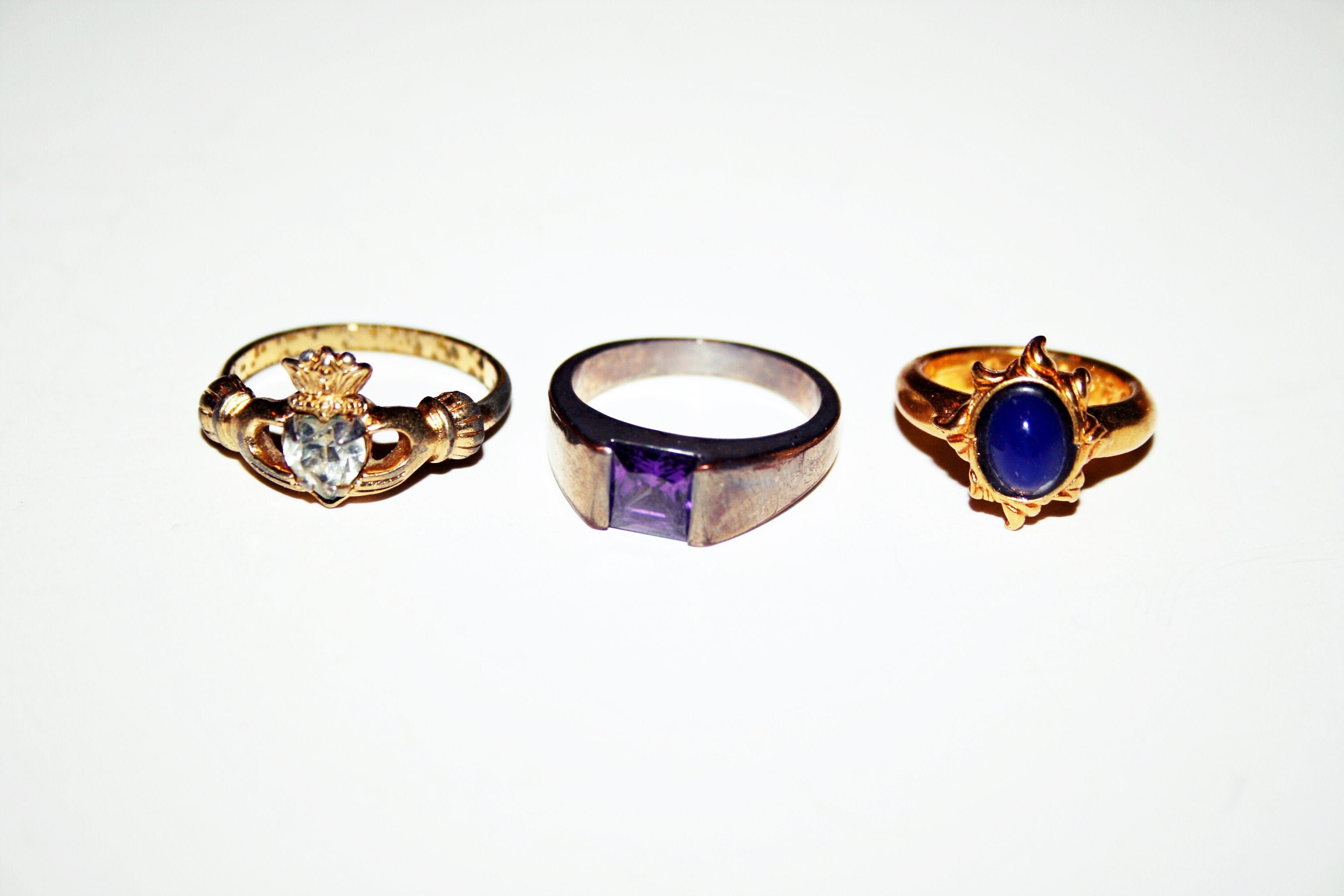 Set of Three Vintage Costume Rings | Etsy