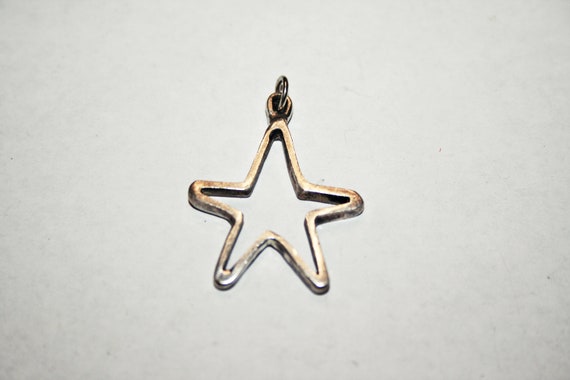 Vintage Sterling Silver Star Pendant | Etsy
