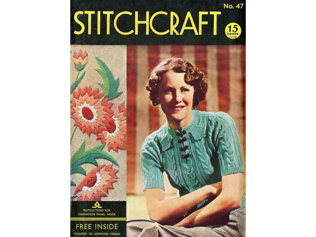 Stitchcraft No. 47 July 1936 Vintage Knitting Magazine 4 Knitting ...