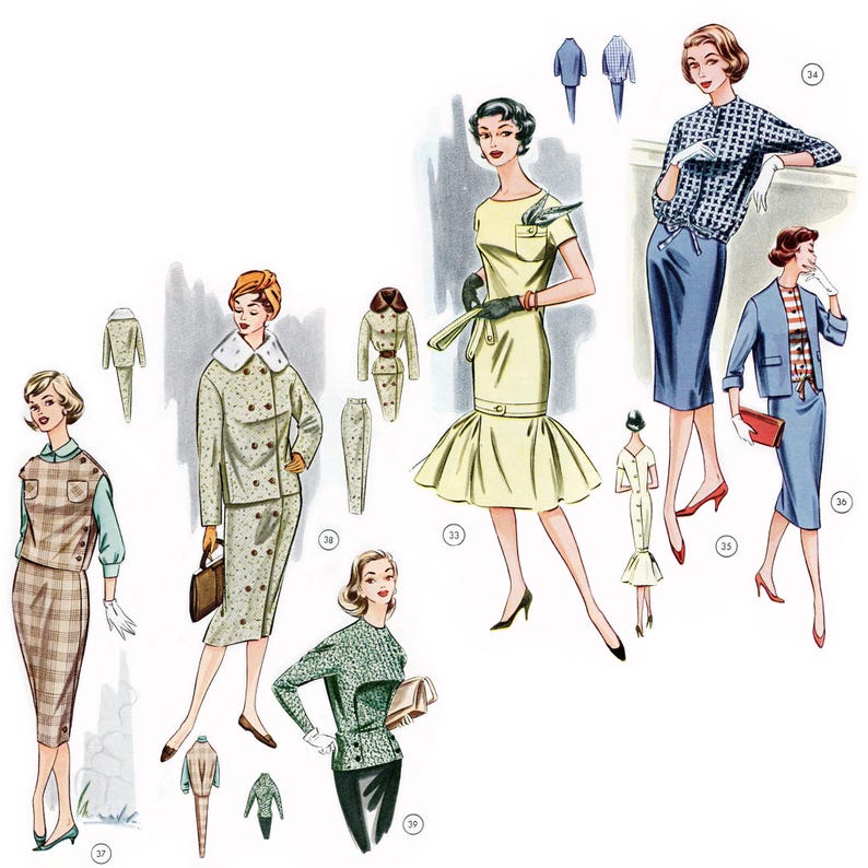 Vintage 1950s Sewing Pattern Book: Women's Fashion, Lutterloh Golden ...