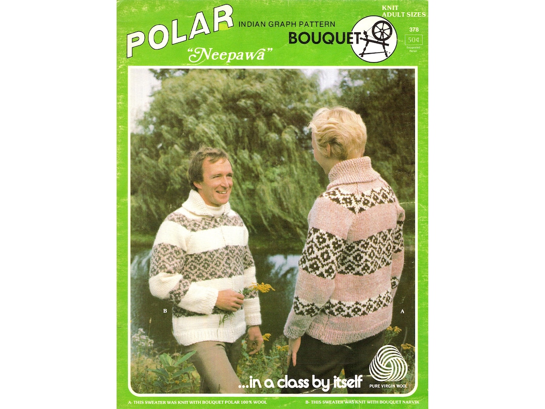 Vintage Cowichan Sweater Pattern Cowichan Knitting Pattern With ...