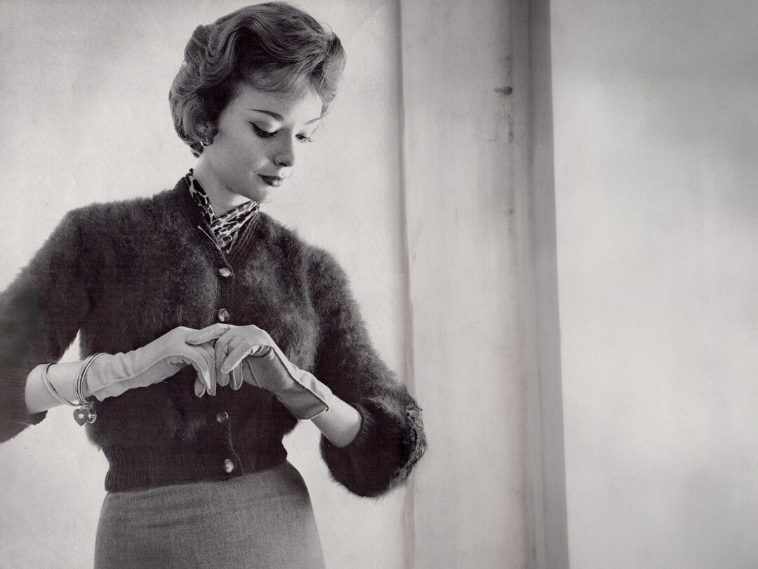 1950s Angora Sweater Pattern Vintage Fifties Knitting Pattern Cropped ...