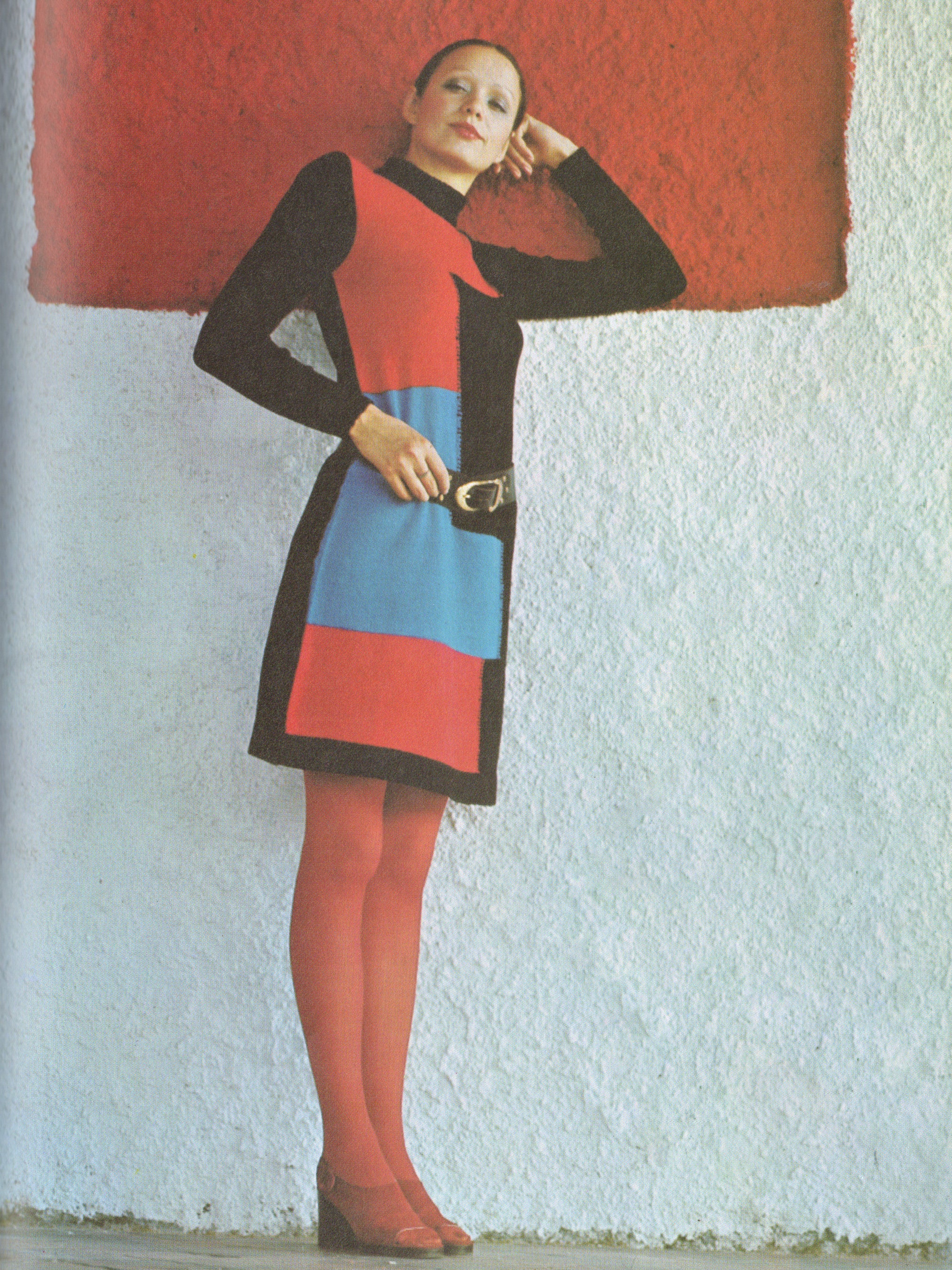 Vintage 1970s Minidress Knitting Pattern Inspired by Mondrian - Etsy