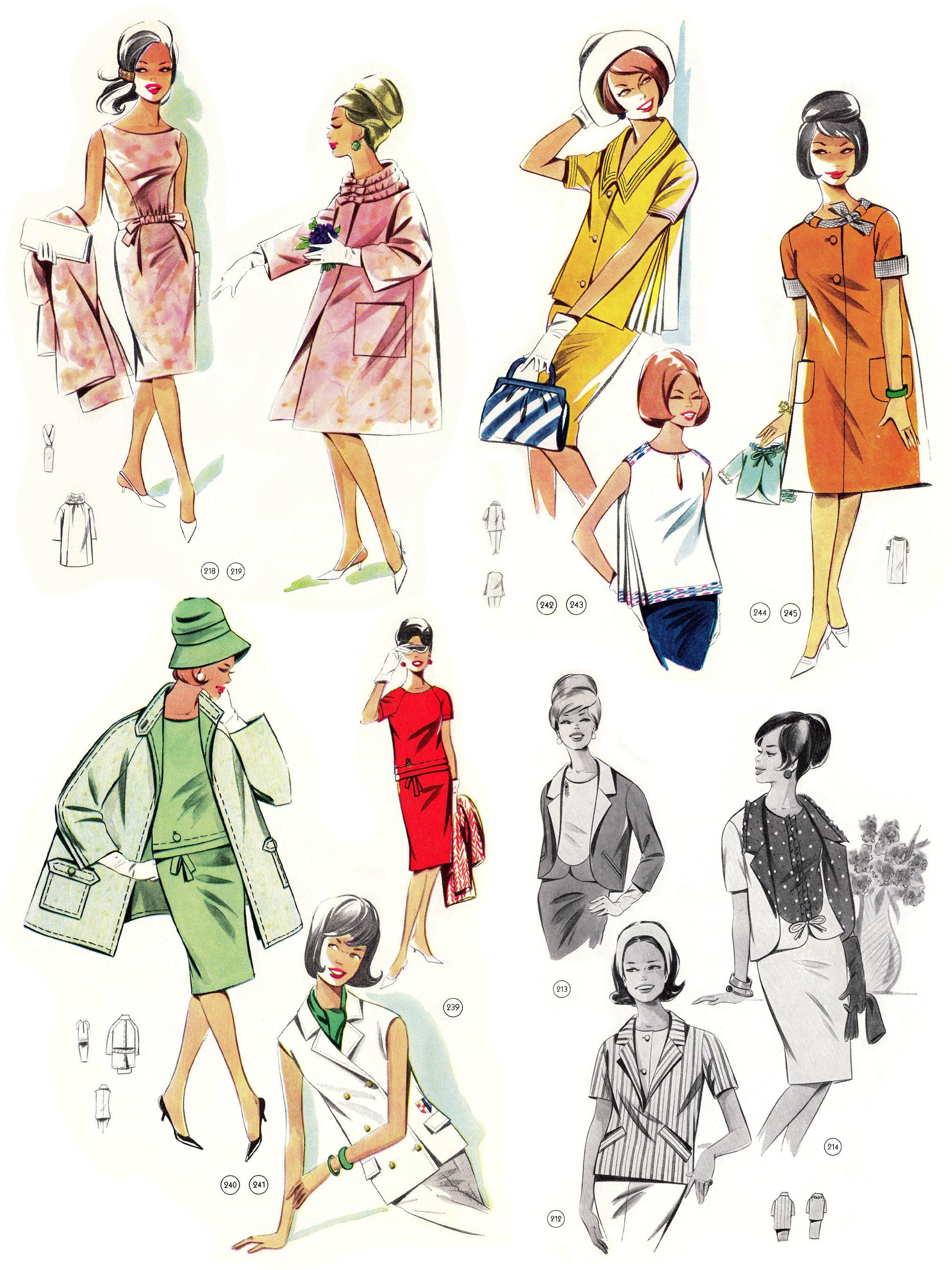 Vintage 1960s Sewing Pattern Drafting Book 350 Patterns Women Men ...