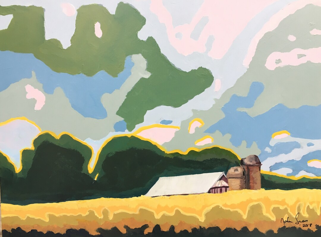 Town of Summit, Original Acrylic Painting on Board - Etsy