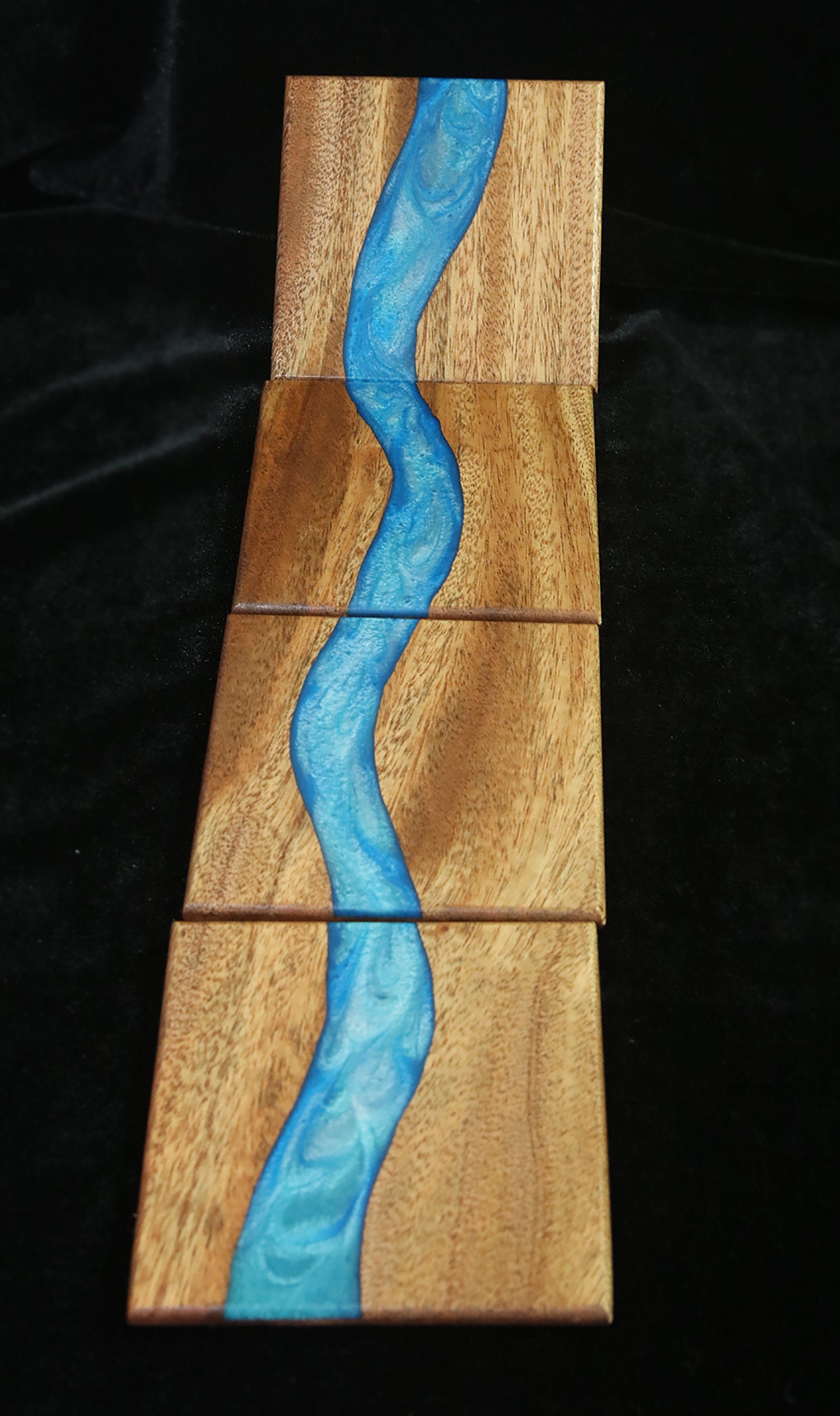 Handmade Hardwood & Epoxy River Coasters (set of 4) - Etsy