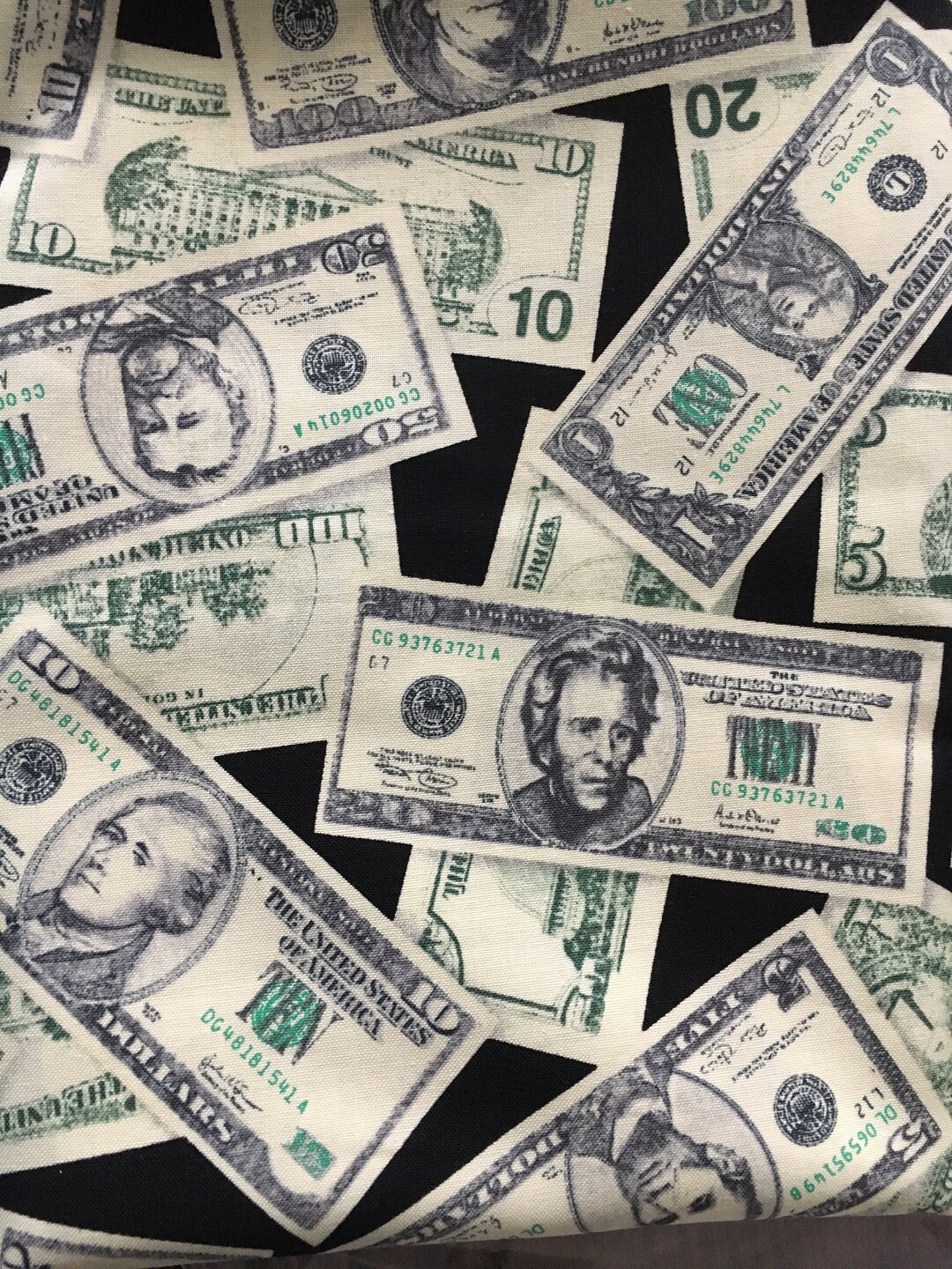 Money Dollar Bill Cash Money Cotton Fabric *ready to Send* - Etsy