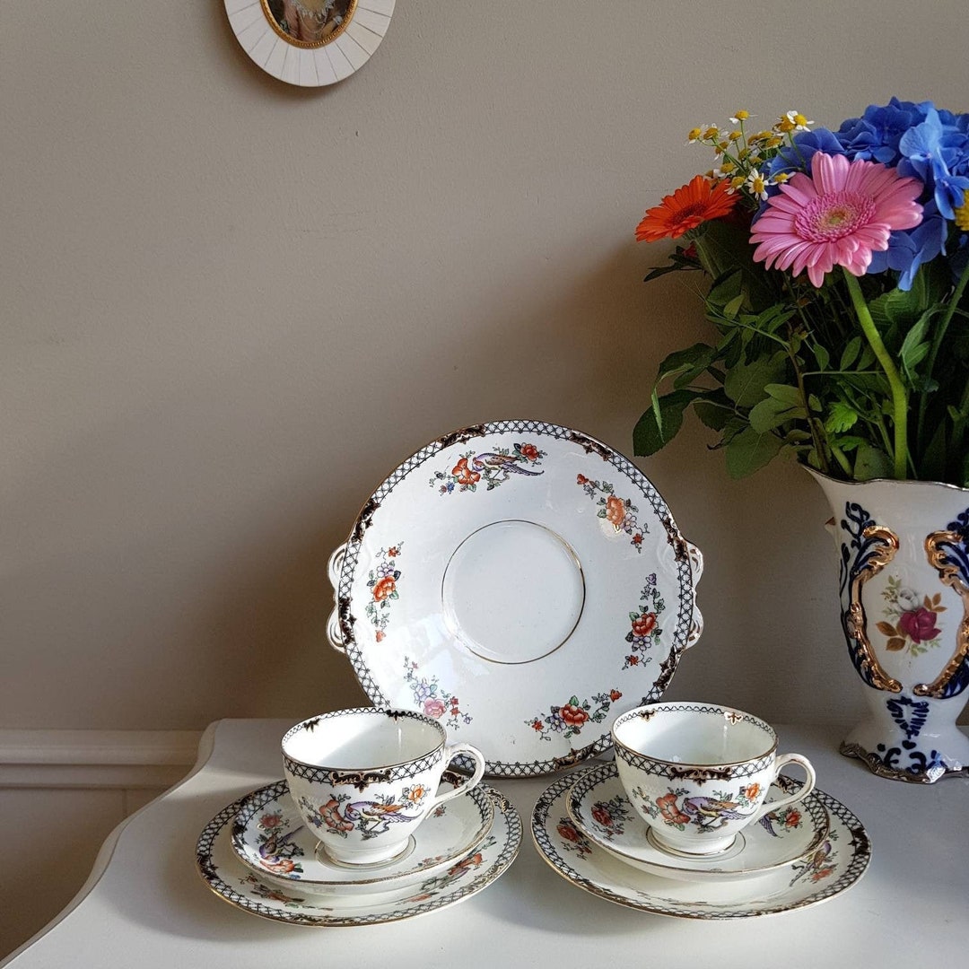Vintage Minton Porcelain Tête-à-tête Tea Set for Two – English Fine ...