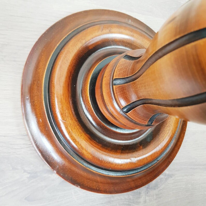 Vintage Mahogany Wood Pillar Plant or Vase Stand - Etsy