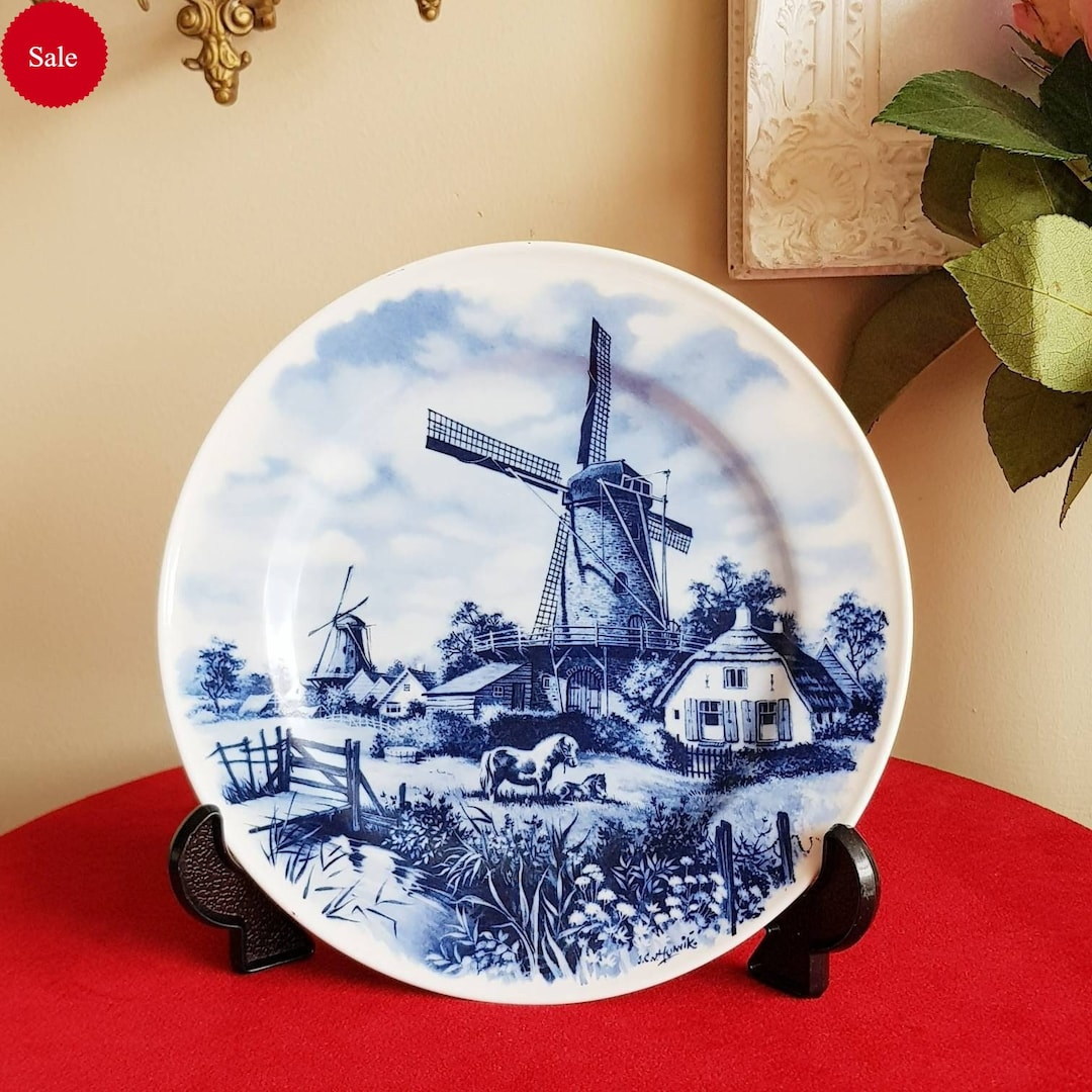 Vintage Delft Blauw Plate, Made in Holland, Souvenir Delft Plate, Nice ...