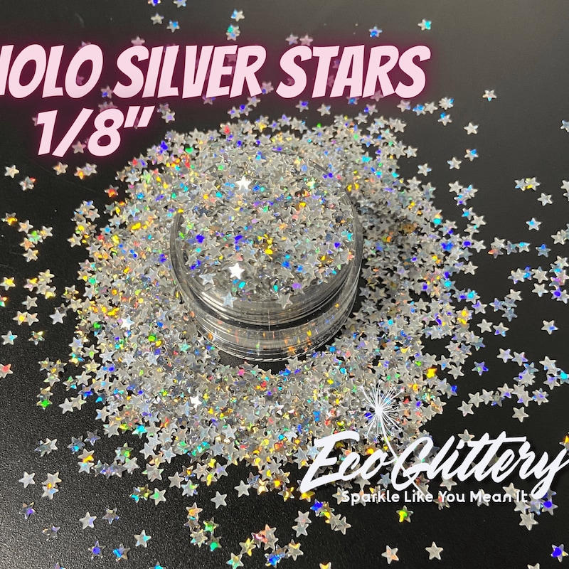 Silver Glitter Stars - Etsy