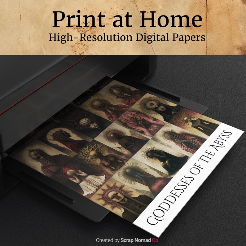 Goddesses of the Abyss Paper Kit – 45 Dark Surreal Portraits, Intricate ...