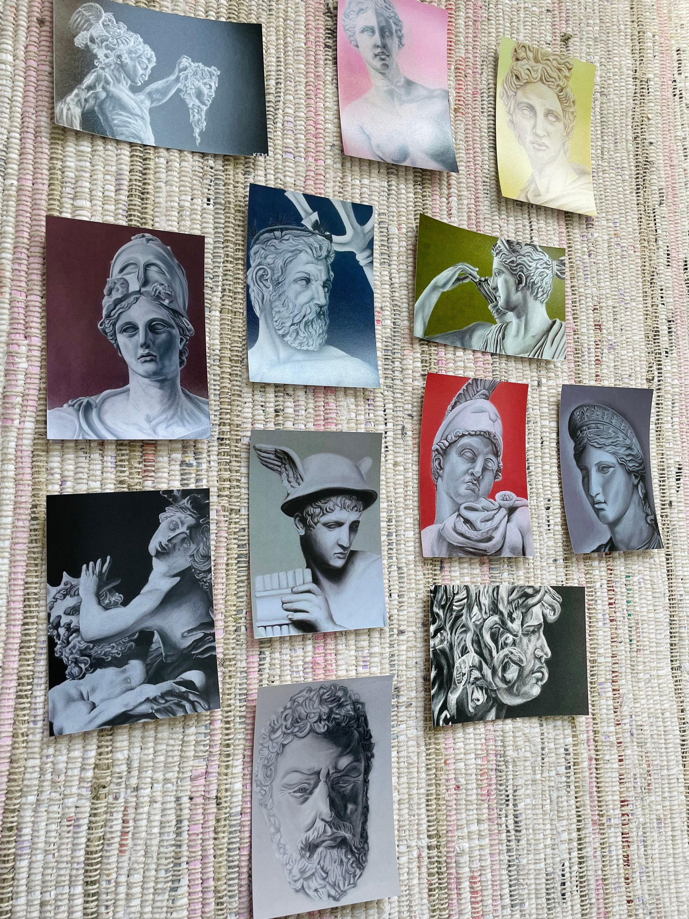 Mini Greek/roman Mythology Art Prints Gods/goddesses, Heroes & Monsters ...