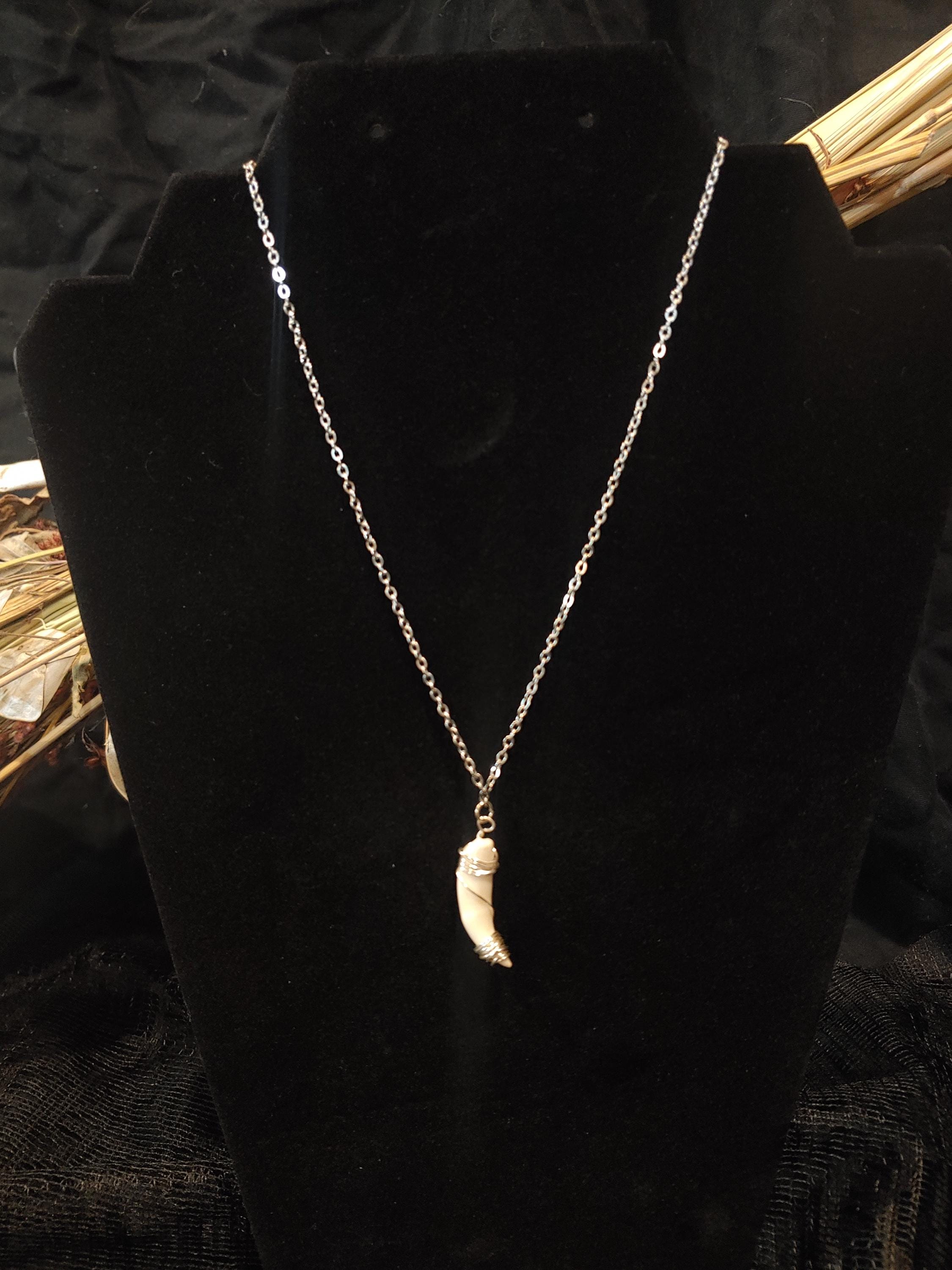 Small Animal Tooth Necklace; Real Animal Bone Earrings; Gothic Jewelry ...