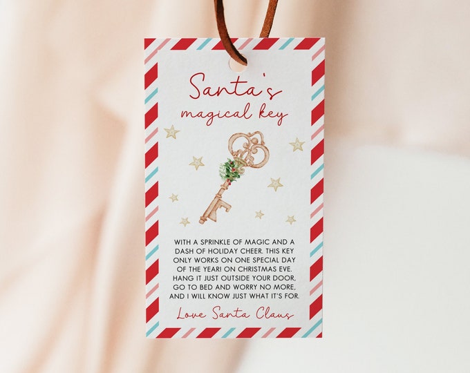 Digital Santas Magic Key Tag printable Magic Key Tag Christmas Magic ...