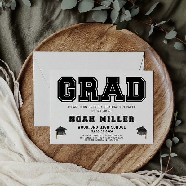 Guy Graduation Invitation - Etsy