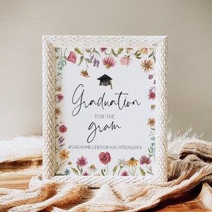 Wildflower Graduation for the Gram Sign, Grad Instagram Sign ...