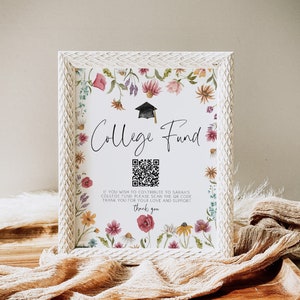 Wildflower Graduation College Fund Sign, Grad College Fund Sign ...