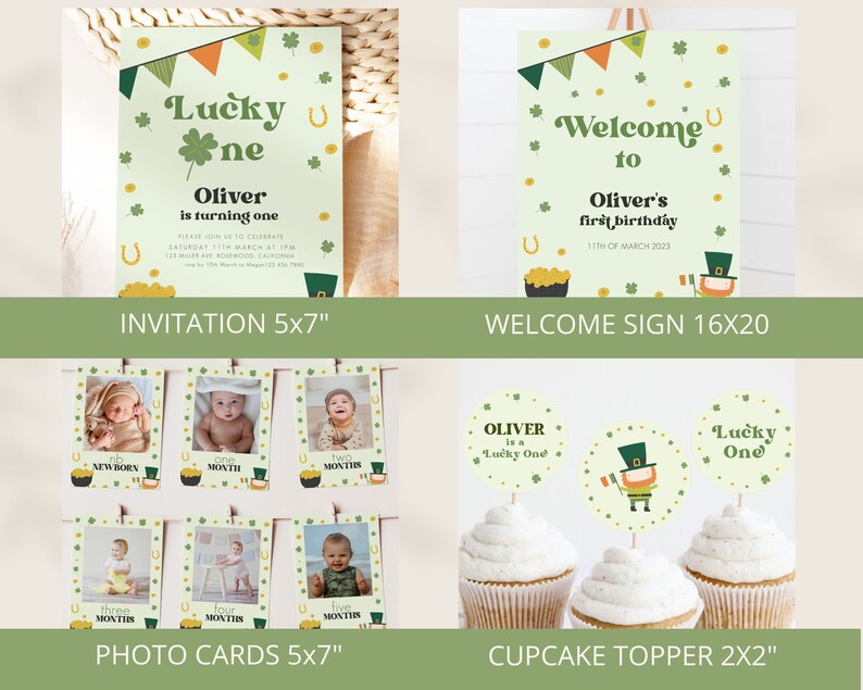 Editable Lucky One Birthday Invitation Bundle Lucky One - Etsy