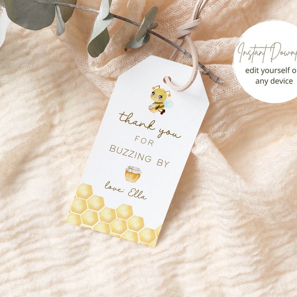 Bee Thank You Tag - Etsy