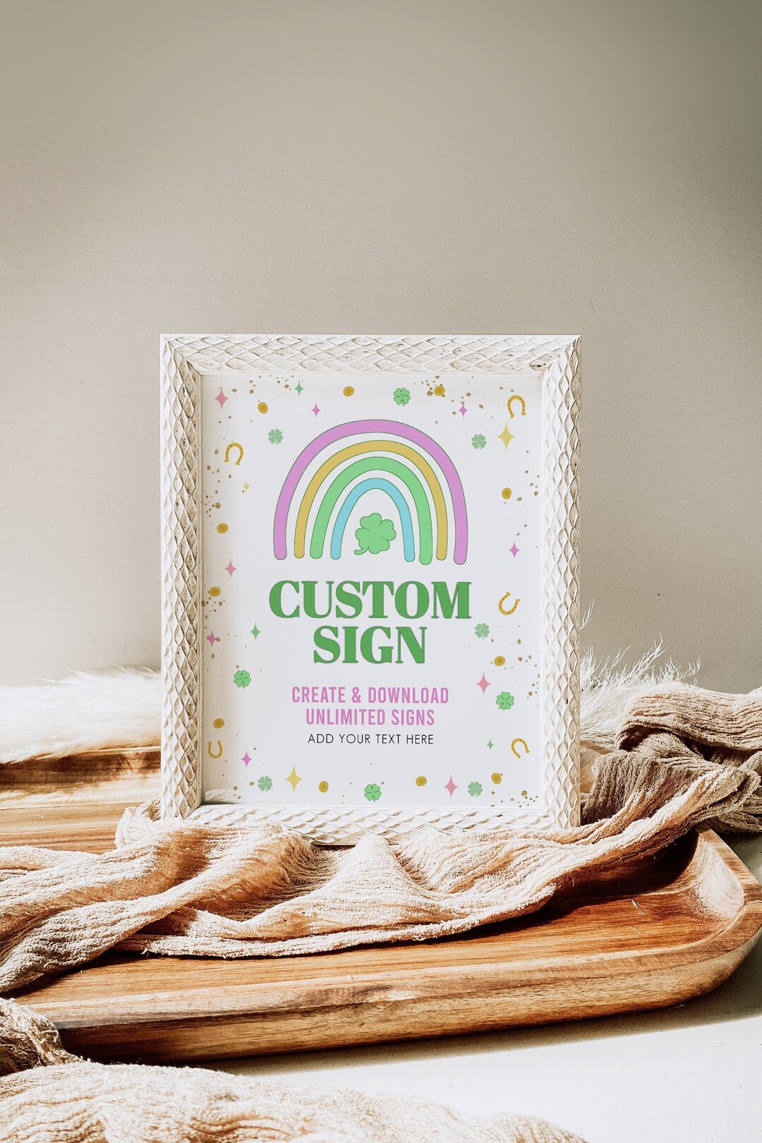 Editable St Patricks Custom Sign, Pink Lucky One Custom Sign, St ...