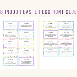 Editable Indoor Easter Egg Hunt Clues, Indoor Easter Scavenger Hunt ...
