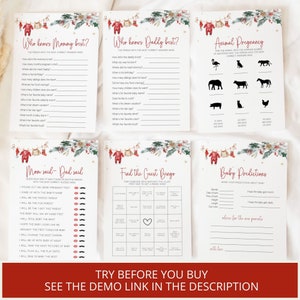 Santa Baby Shower Games Bundle, Christmas Baby Shower Games, Neutral ...