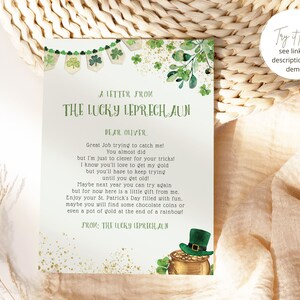 Editable Leprechaun Letter, Letter From Leprechaun, Leprechaun Trap Kit ...