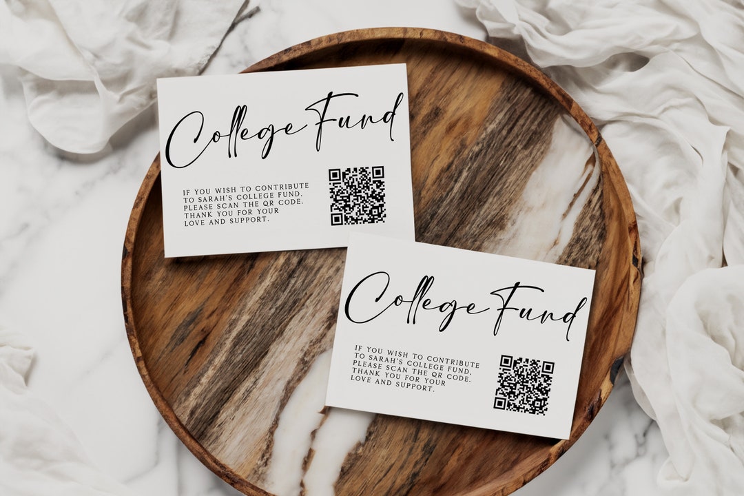 Graduation College Fund Card, College Fund QR Code Card, Grad Gift Card ...
