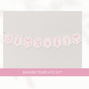 Pink Bow Baby Shower Invitation Bundle, Pink Bow Floral Baby Shower ...