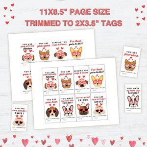 Valentine's Day Gift Tag, Classroom Valentine Tag, Puppy Pun Valentine ...